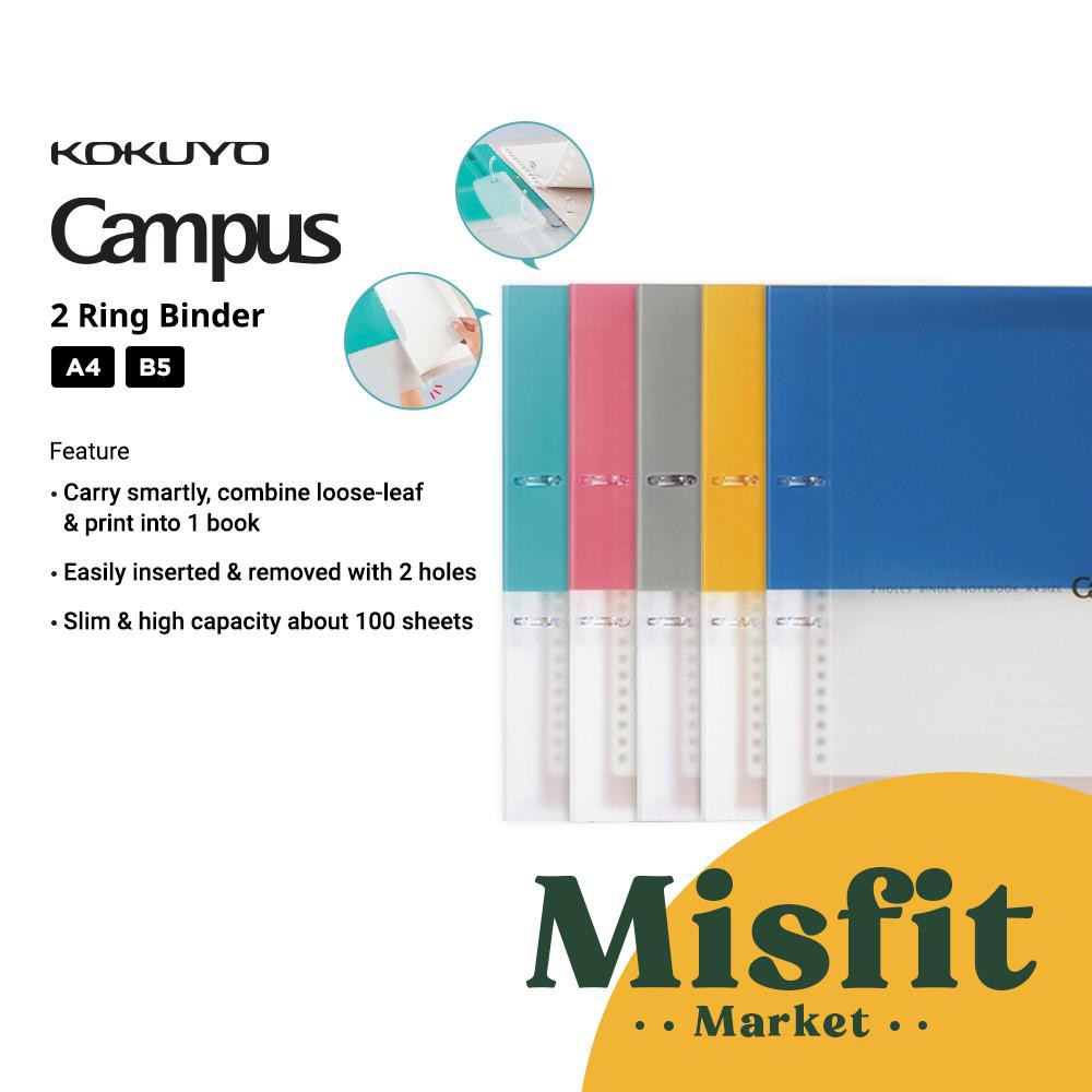 Jual Kokuyo Campus 2-Ring Binder Notebook Loose Leaf File Folder A4 B5 | Shopee Indonesia