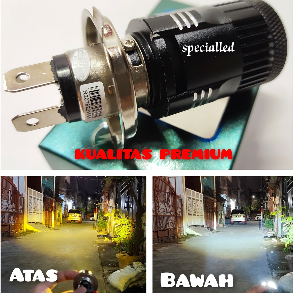 Jual lampu utama led rtd m01f laser h4 d2 premiun 2 warna 30 watt kipas | Shopee Indonesia
