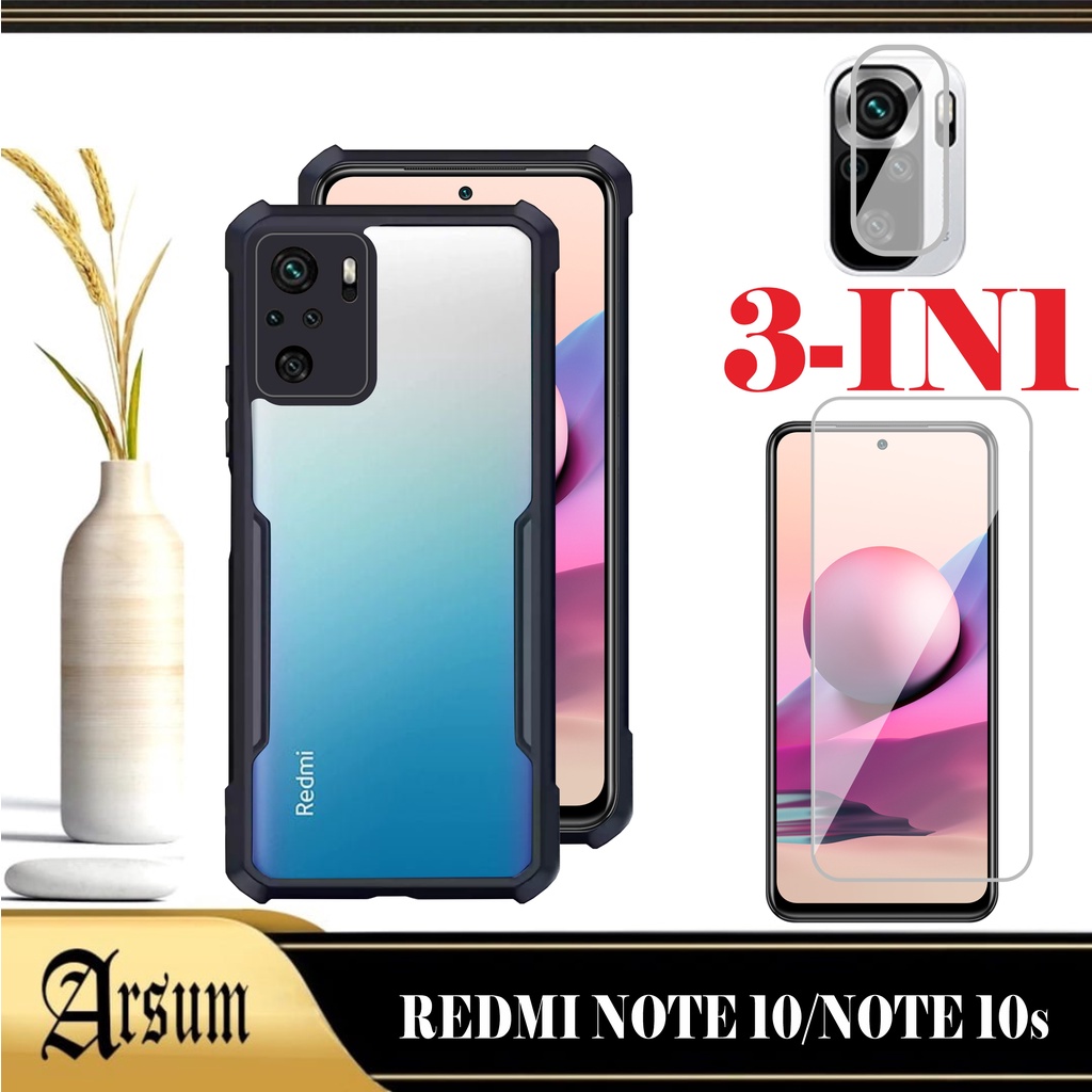 Jual Paket 3in1 Softcase Transparan Xiaomi Redmi Note 10 4G 2021 Redmi ...