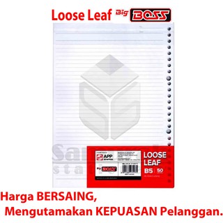 Jual Loose Leaf B5 50 Big Boss Besar Bergaris / Kertas isi Binder File Ukuran B5 isi 50 Lembar ...
