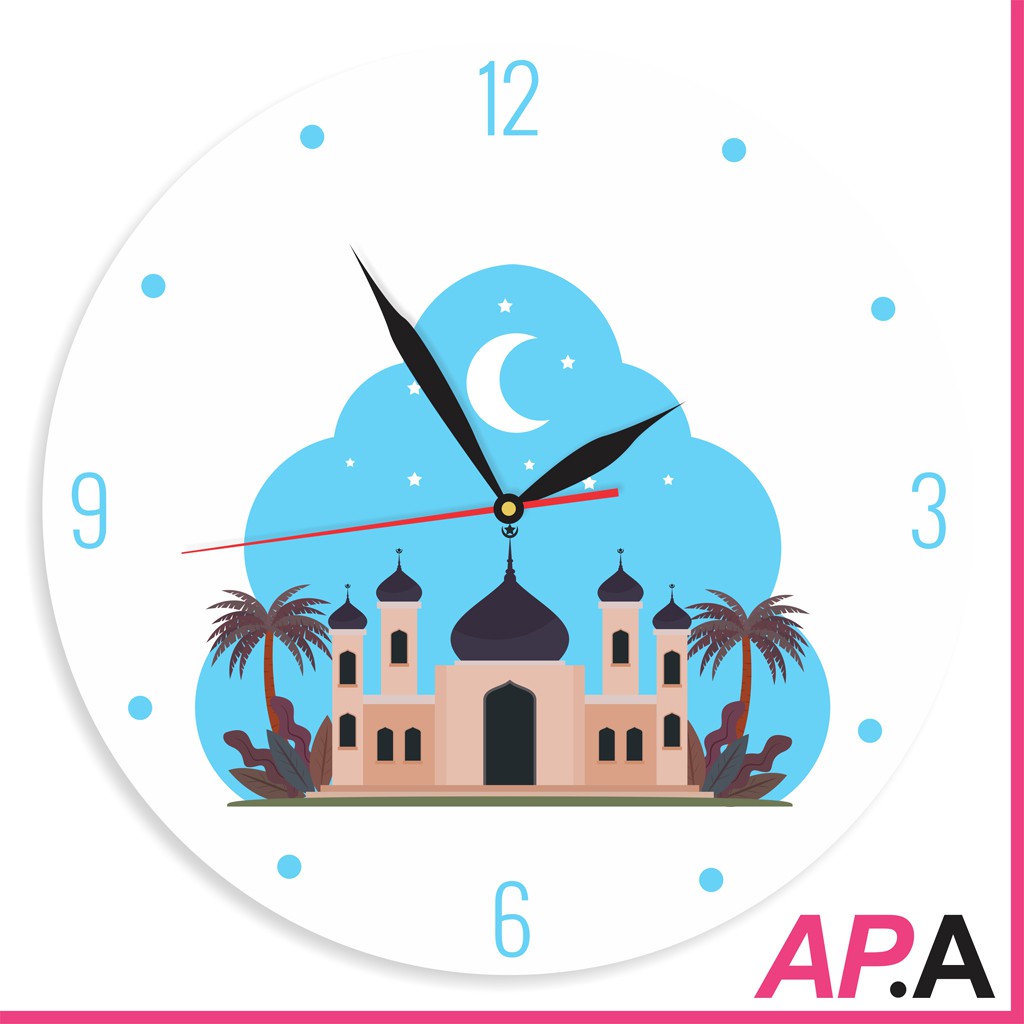 Jual Jam Dinding Unik Bentuk Masjid Muslim Hiasan Nuansa Islami ...