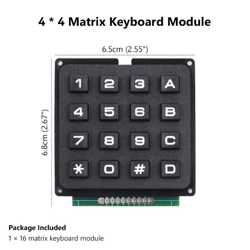 Jual Stamp Keyboard Timbul 4x4 Matrix Array Keypad Module Key Switch Push Button Arduino 16 ...