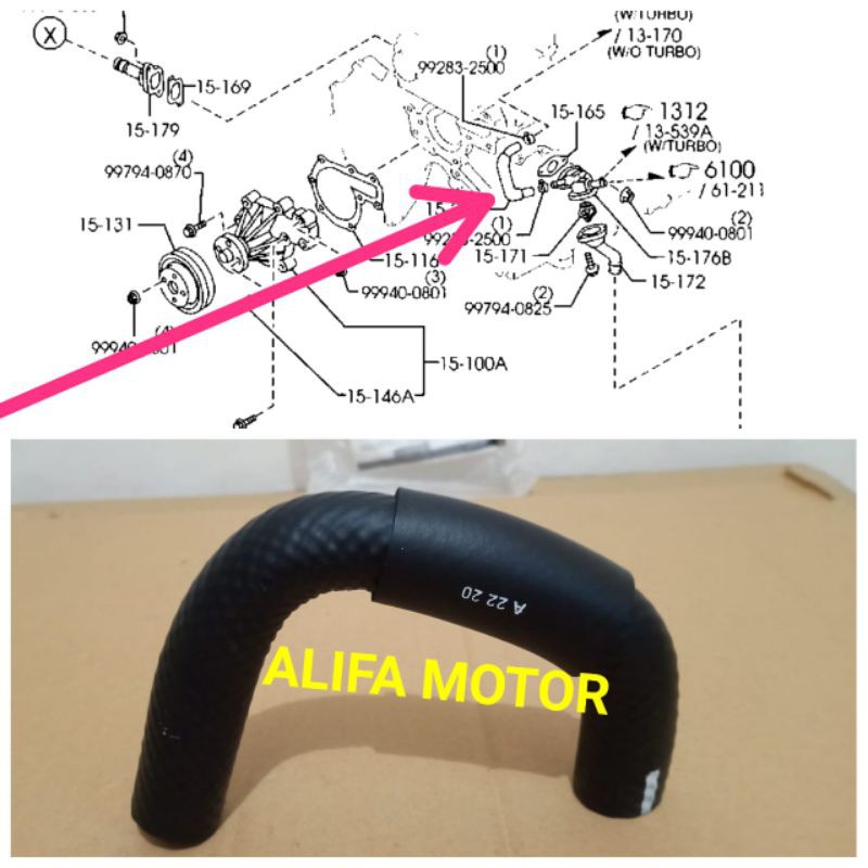 Jual Hose Selang Bypass Ford Everest Ranger 2.5 cc 2.9 cc & 3.0cc ...