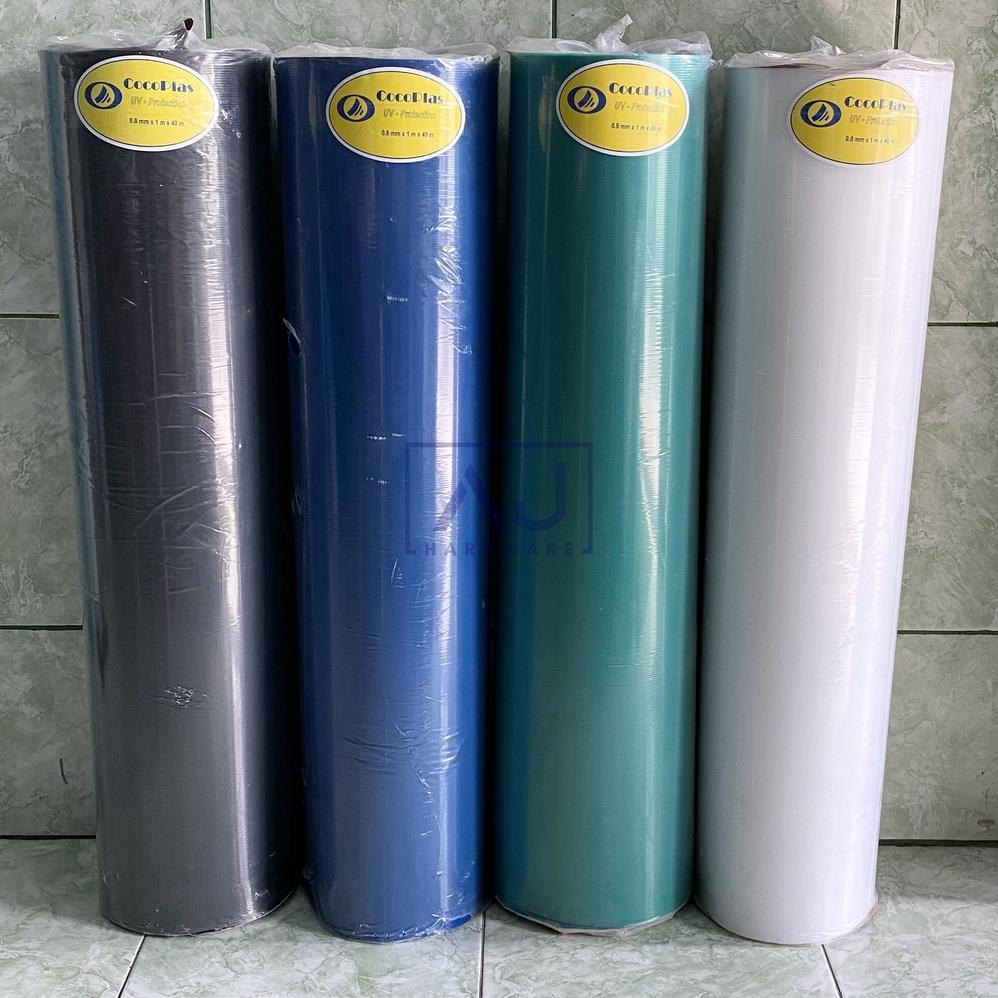 Jual Fiber Pagar Plastik Atau Penutup Pagar Rumah Biru Putih Hitam ...