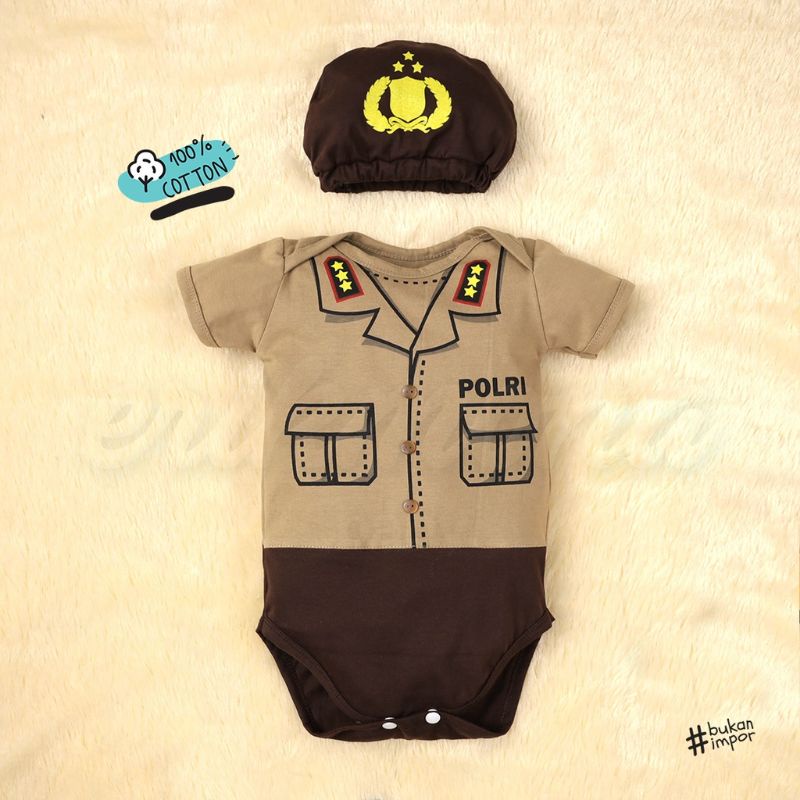 Jual Jumper Bayi Karakter Polisi / Baju Bayi Seragam Polisi | Shopee ...