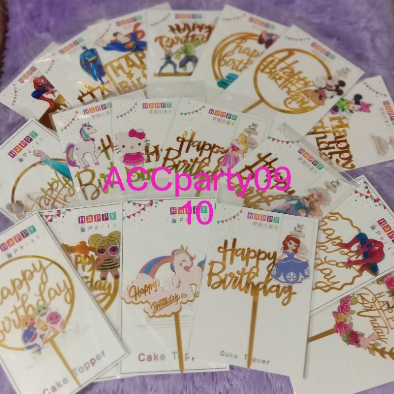 Jual Cake Topper Happy Birthday Gambar Karakter Murah / Topper Cake ...