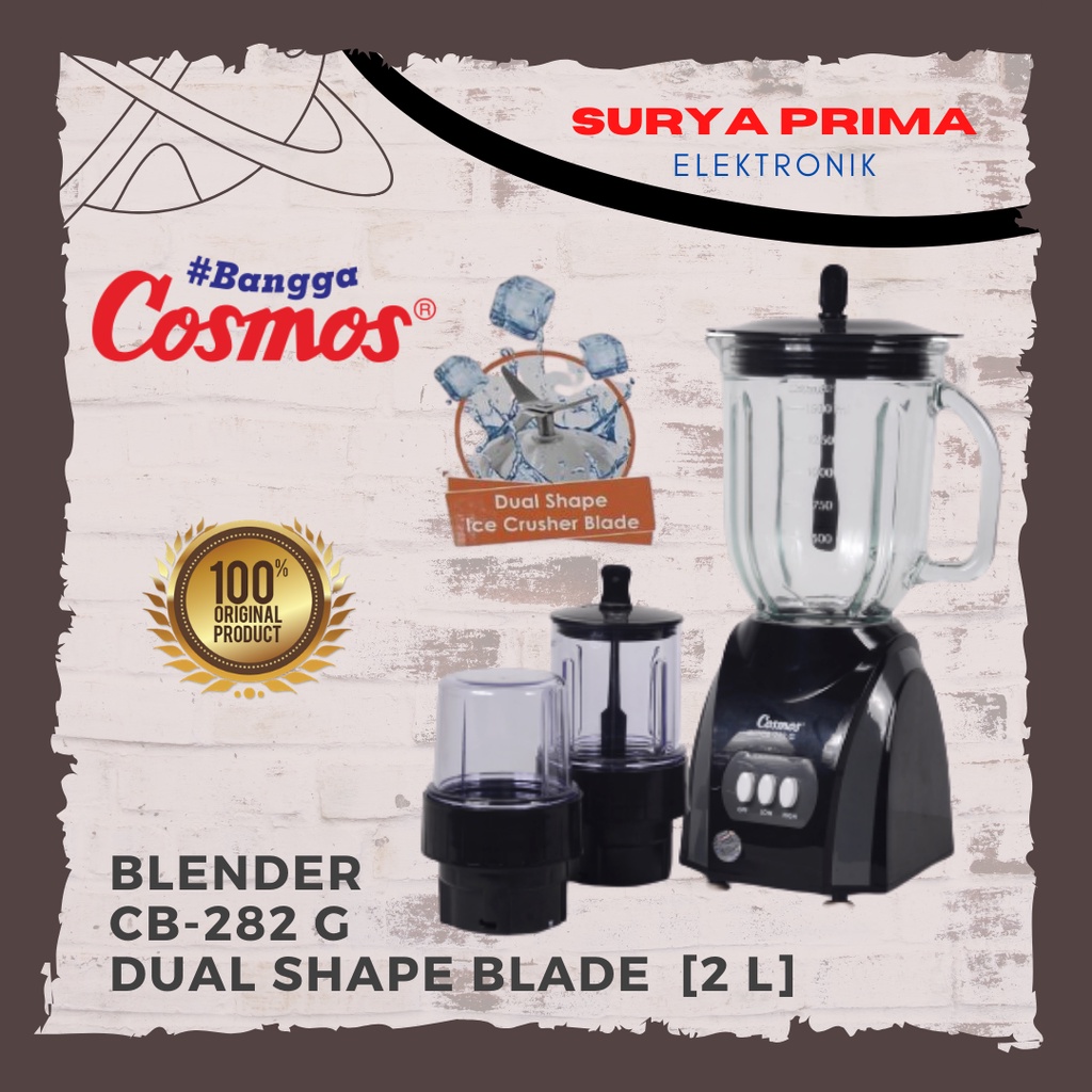 Jual Blender Cosmos CB-282 G Dual Shape Blade 2 Liter | Shopee Indonesia