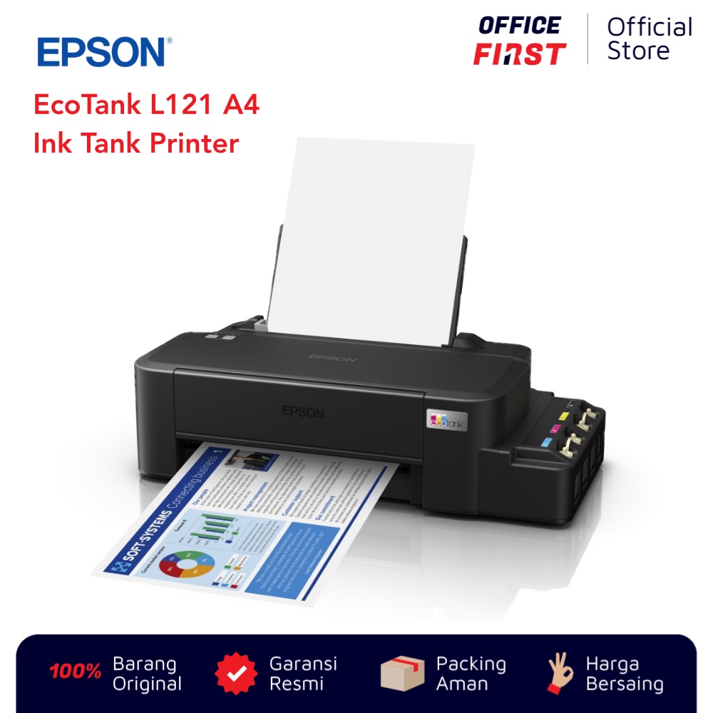 Jual EPSON L121 A4 Ink Tank Printer / Pengganti L120 Tinta 664 Hitam Warna Original Garansi ...