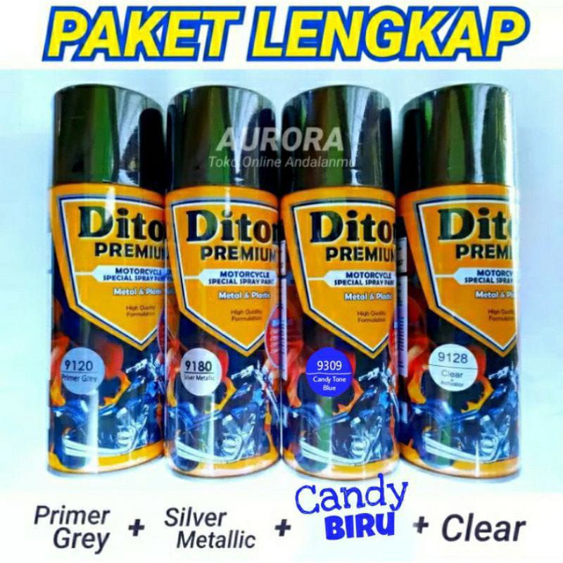 Jual Paket Pylox Diton Premium 400ml Primer Grey 9120 + Silver Metalic ...
