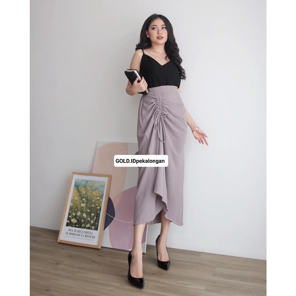Jual Rok Serut Crinkle | Rok Serut Casual Flowy | Korean Skirt | Rok ...