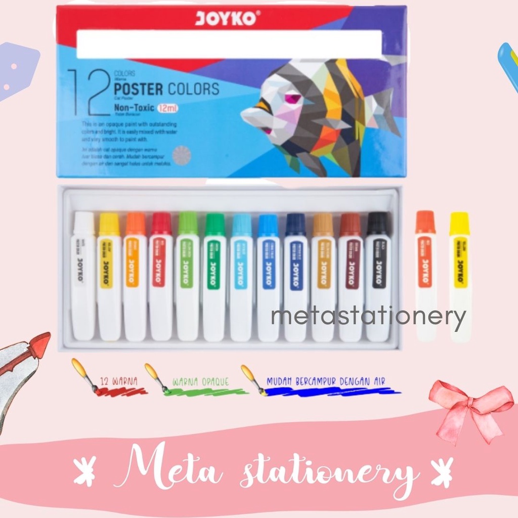 Jual Poster Color / Cat Poster Tube Joyko POC-12ML-12 Warna | Shopee ...