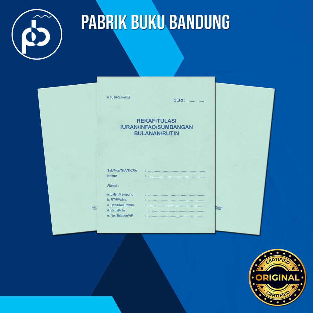 Jual Rekafitulasi Iuran/Infaq/Sumbangan/Bulanan/Rutin | Buku Catatan ...