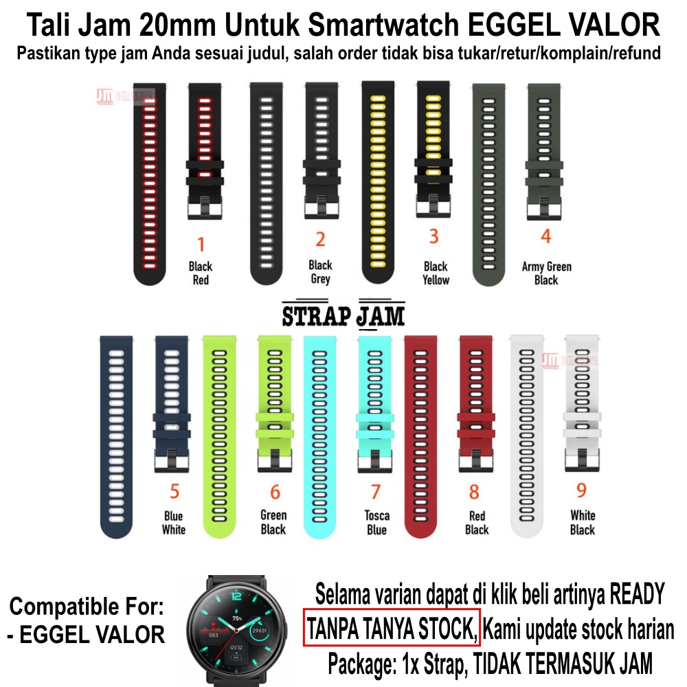 Jual DTU 20mm Dual Tone Tali Jam Eggel Valor - Strap Rubber Silikon ...