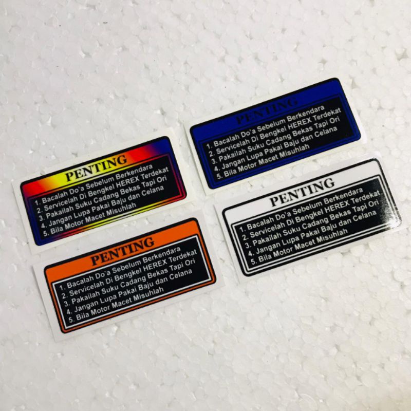 Jual Sticker Penting Bahan Orajet Laminasi Glossy Anti Air | Shopee ...