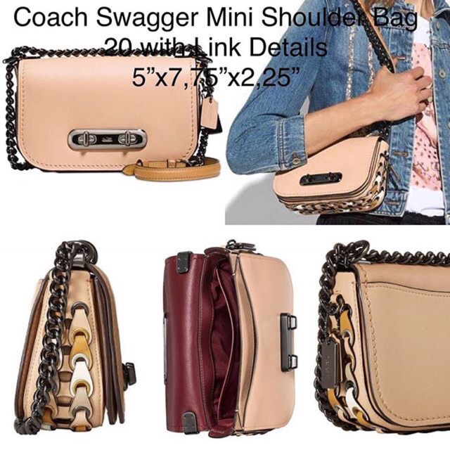 Jual Coach swagger shoulder bag 20 with link detail | Shopee Indonesia