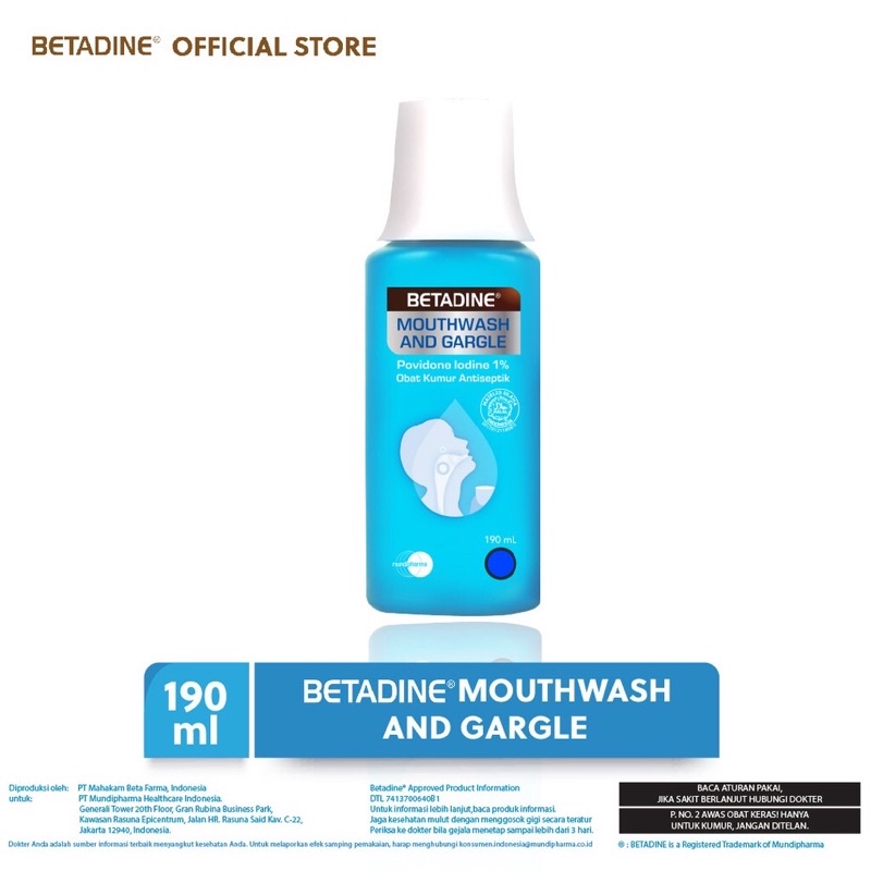 Jual Betadine Mouthwash & Gargle 190ml - 100 ML Obat Kumur Antiseptik BETADINE | Shopee Indonesia