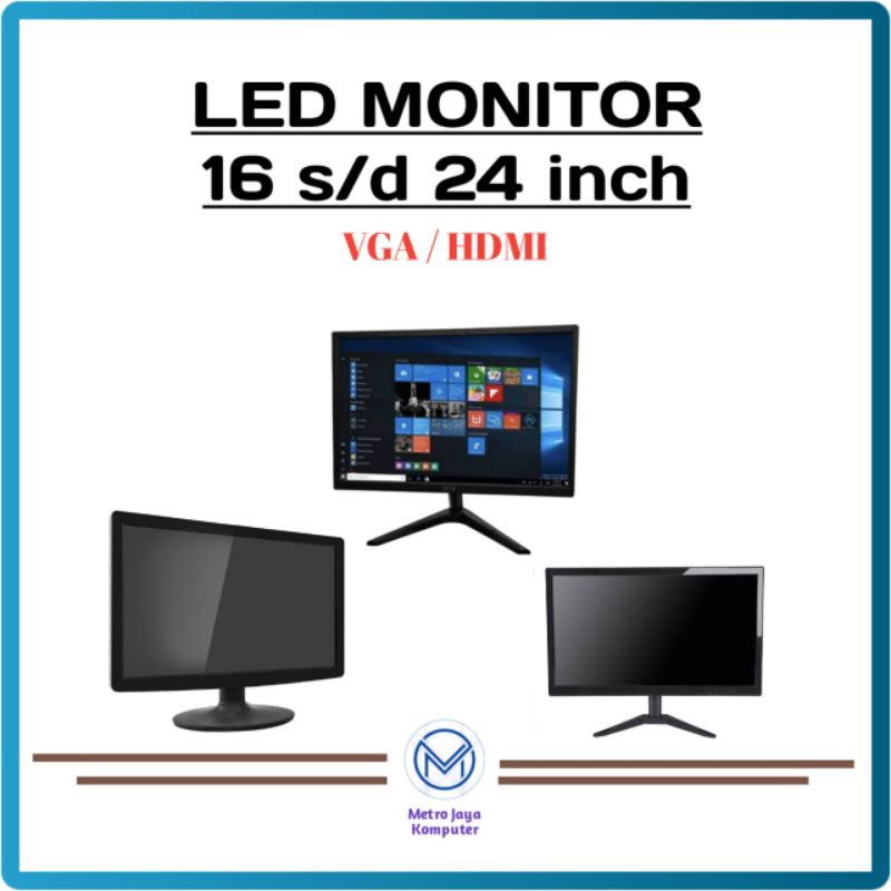 Jual Monitor LED PC / Komputer 16 s/d 24 inch VGA / HDMI | Shopee Indonesia