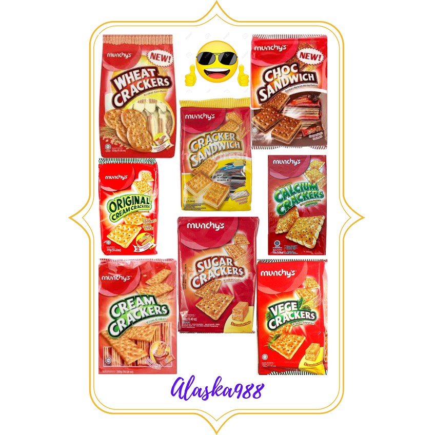 Jual MUNCHYS CALCIUM,CHOC,CREAM,ORIGINAL,SUGAR,VEGE,WHEAT CRACKERS ...