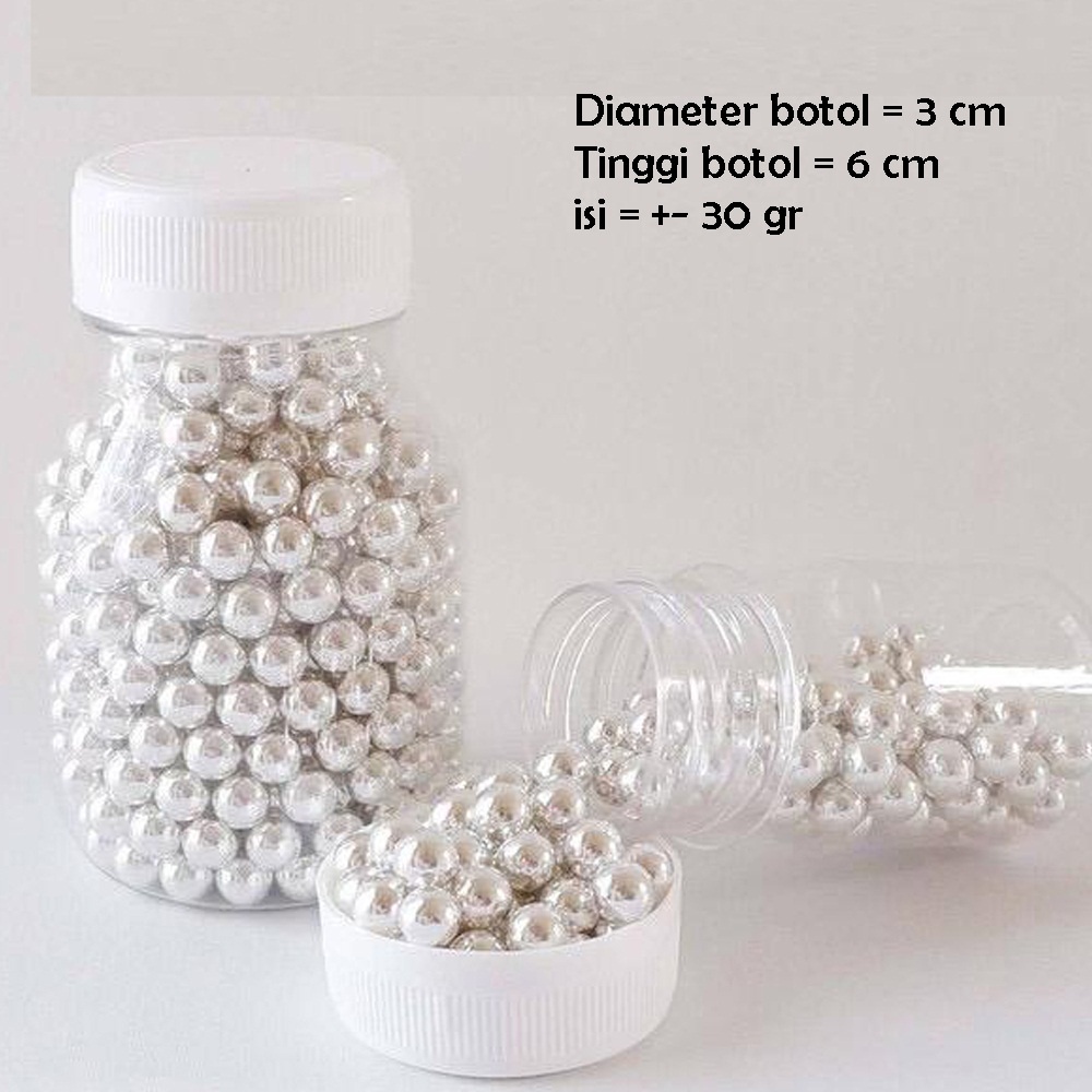 Jual Hiasan Kue / Topper Sprinkle Kue / Sprinkle Mutiara Silver Hiasan ...