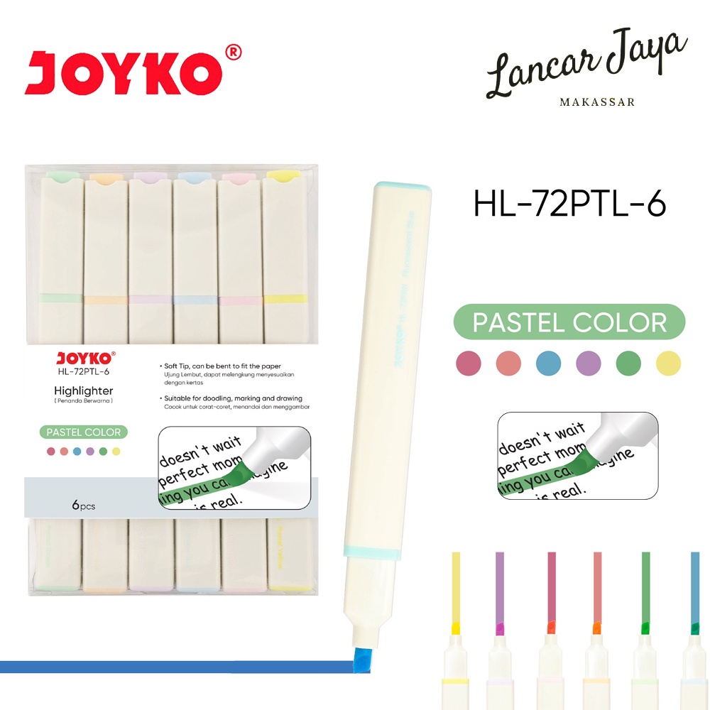 Jual Penanda Berwarna Highlighter Joyko HL-72PTL 6 Warna / Colors ...