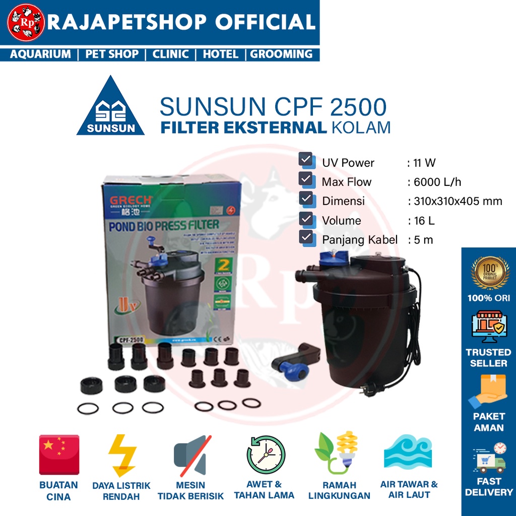 Jual ( EXTERNAL FILTER ) SUNSUN GRECH CPF 2500 CANISTER FILTER ...