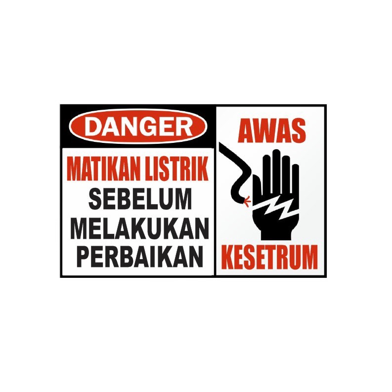 Jual stiker matikan listrik sebelum melakukan perbaikan / sticker rambu ...
