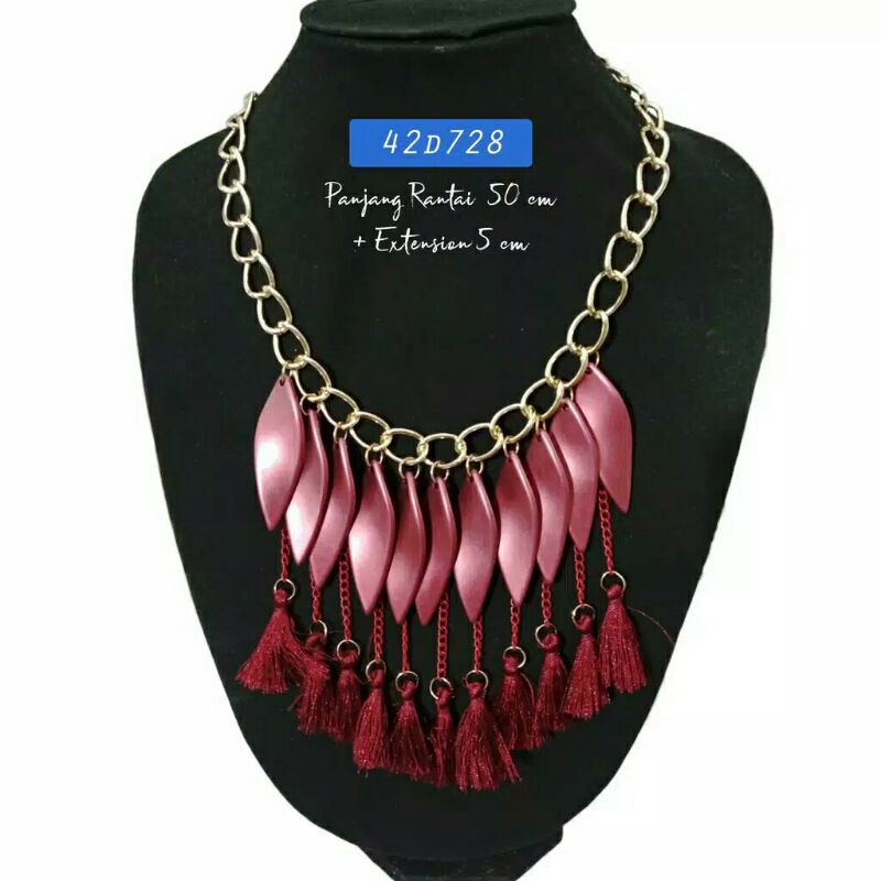 Jual K 42728 Kalung Wanita Aksesoris Rumbai Juntai Colorful Fashion ...