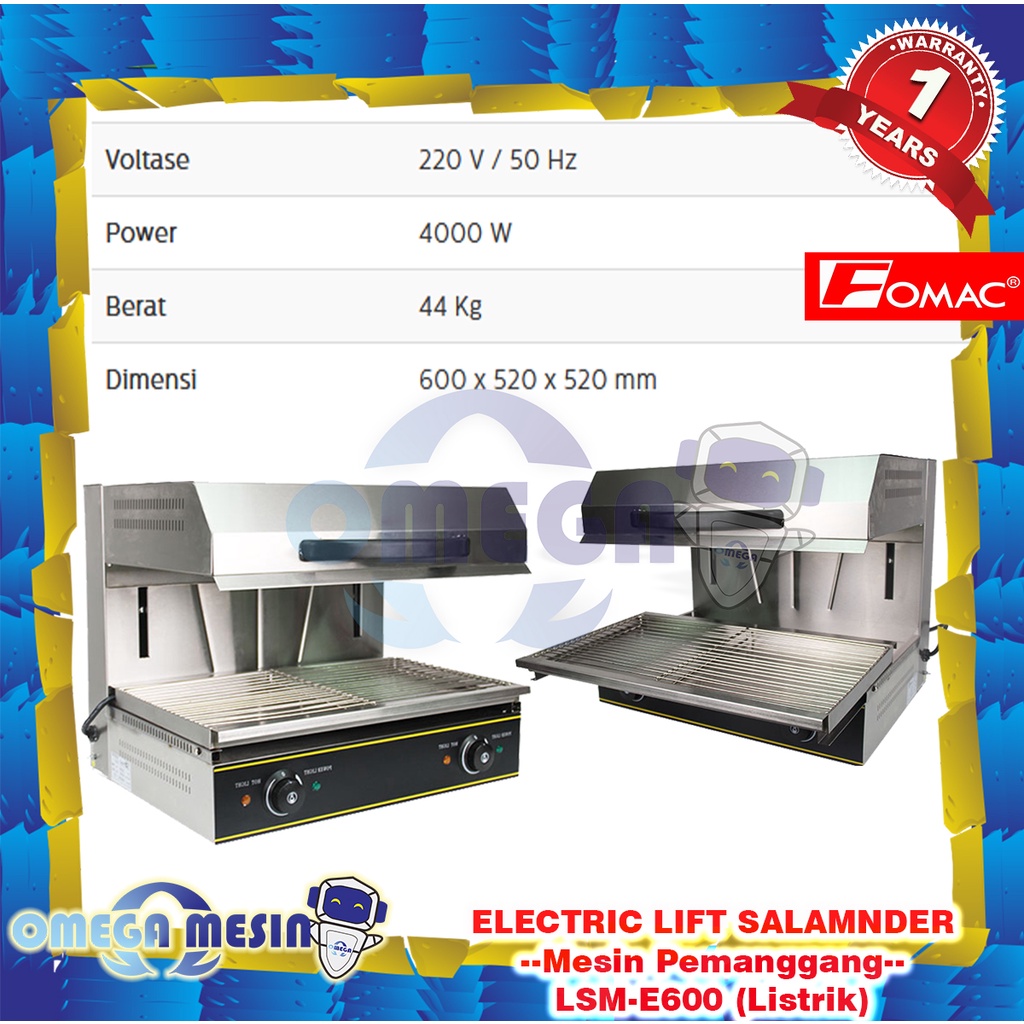 Jual Mesin Pemanggang Daging / Electric Salamander LSM-E600 FOMAC ...
