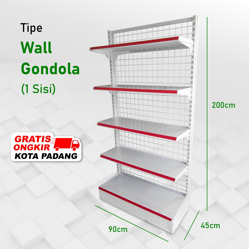 Jual Rak Minimarket 5 tingkat Multifungsi Tipe Wall Gondola (1 sisi ...