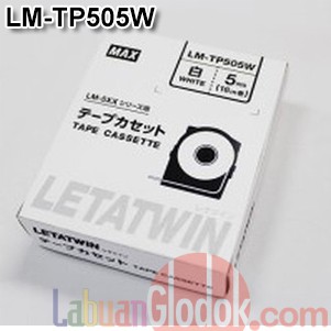 Jual Tape Label Letatwin MAX LM-TP505W Black on White 5mm | Shopee ...