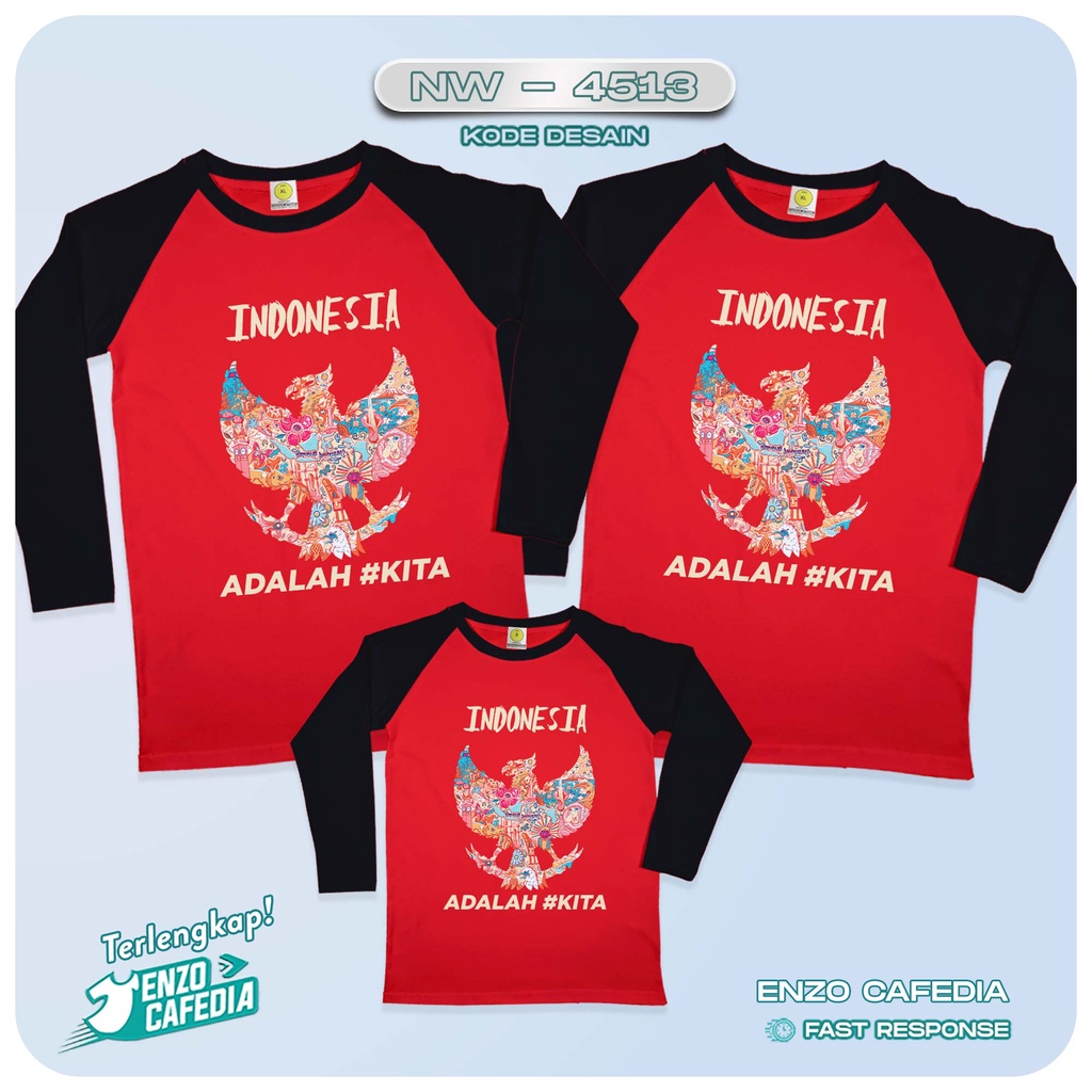 Jual ENZO Baju Kaos Raglan Agustusan Kemerdekaan Indonesia 17 Agustus ...