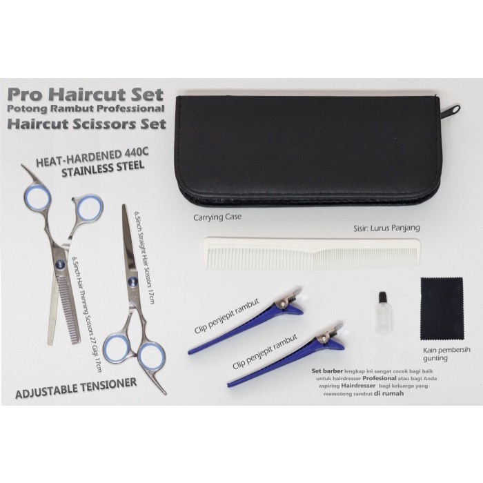 Jual Pro Haircut Set Potong Rambut Professional Haircut Scissors Set ...