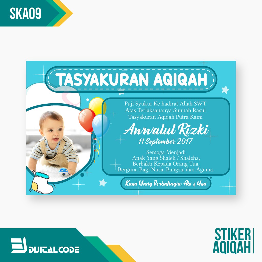 Jual SKA09 Stiker Label Syukuran Aqiqah Kelahiran Anak | Shopee Indonesia