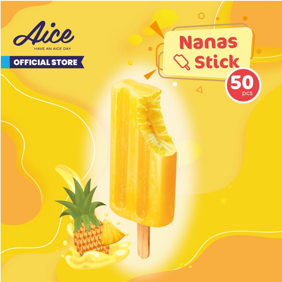 Jual Aice Ice Cream Nanas Stick 65g ( 1 karton = 50 pcs ) | Shopee ...