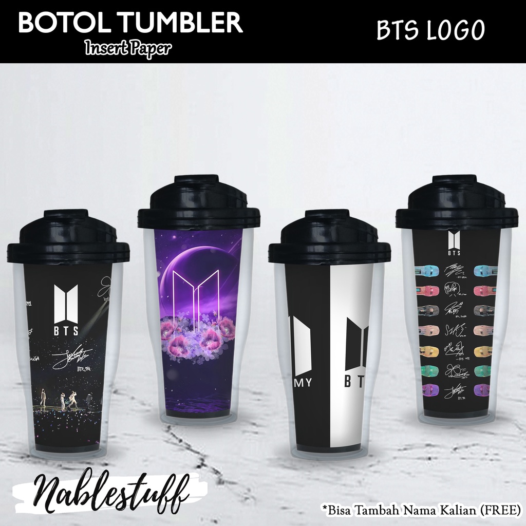 Jual Botol Tumbler BTS LOGO // Botol Minum Insert Paper // Merchandise ...