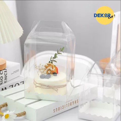 Jual BOX KUE TRANSPARAN PORTABLE box packaging kue ulang tahun mika kue ...
