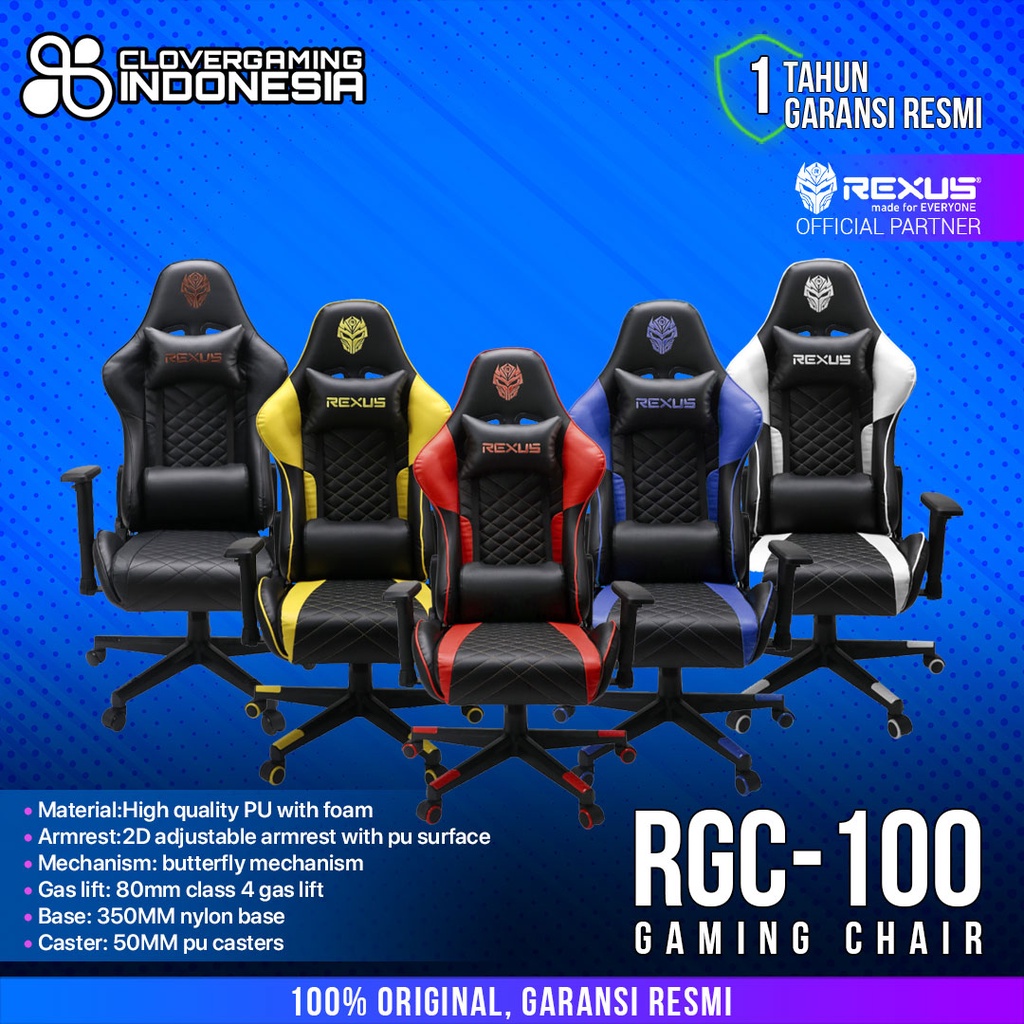 Jual Rexus RGC-100 - RGC100 Kursi Gaming Chair | Shopee Indonesia