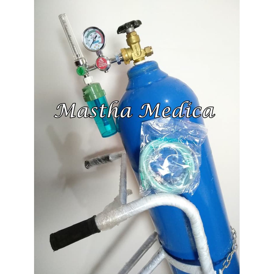 Jual Tabung Oxygen 6 M3 + Isi Oksigen & Paket Lengkap (Dilengkapi Troli ...