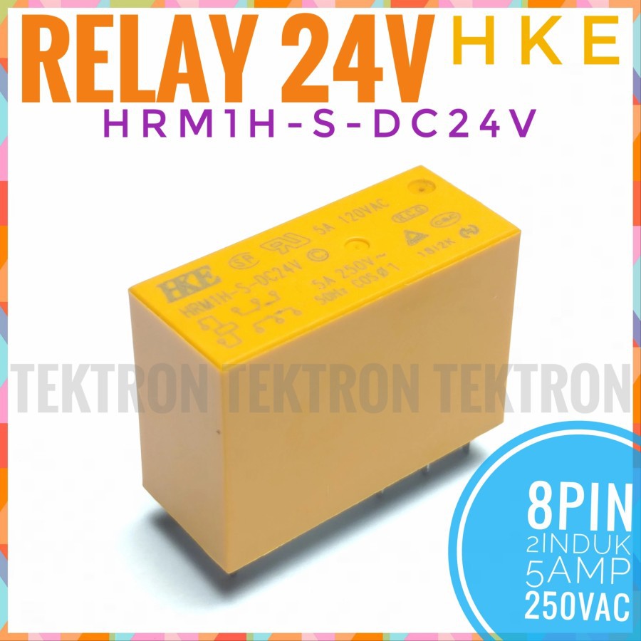 Jual HKE Relay 24VDC HRM1H-S-DC24V 8pin 2induk DPDT 5A 250VAC 24V | Shopee Indonesia