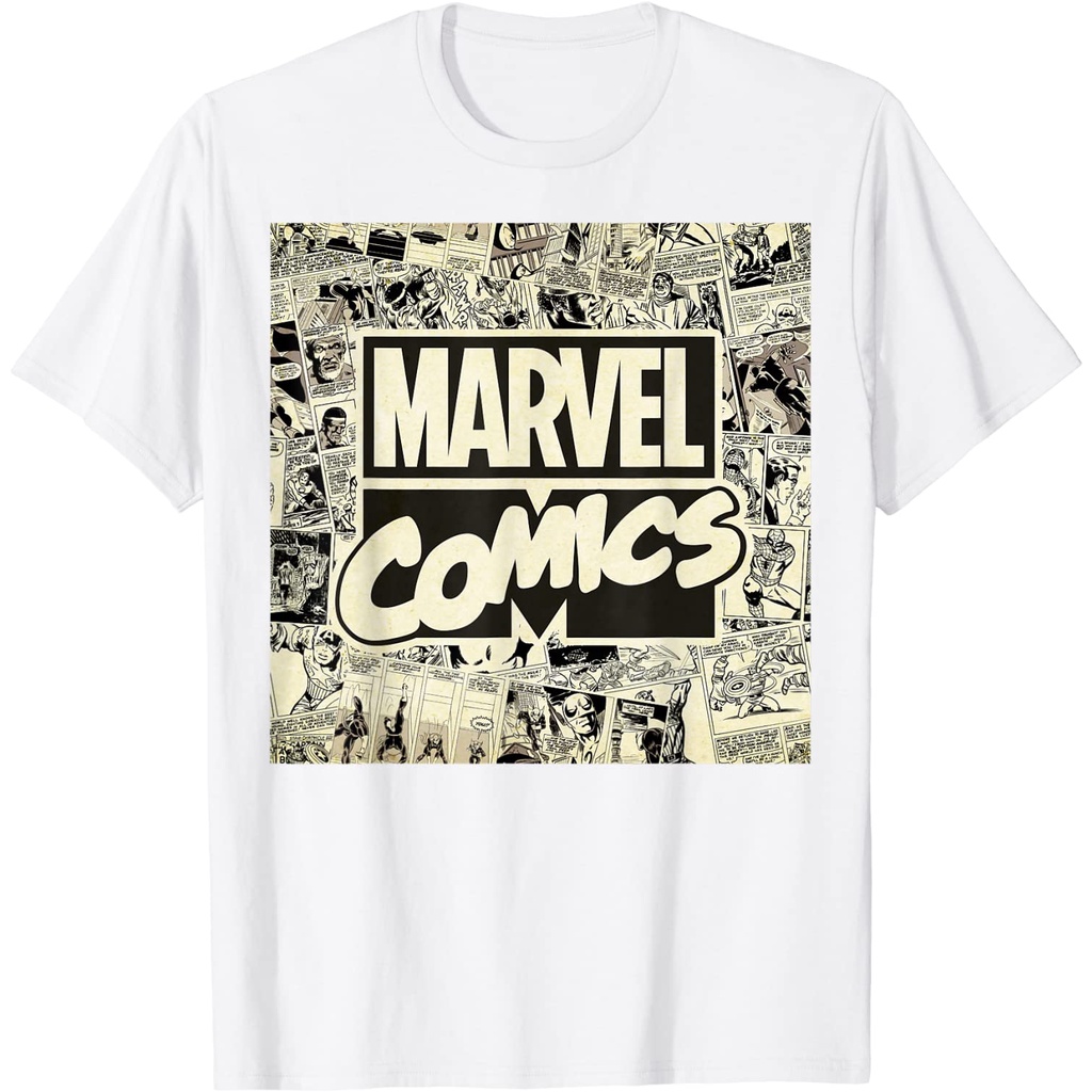 Jual Baju Kaos Marvel Classic Retro Comic Newspaper Print Graphic T ...