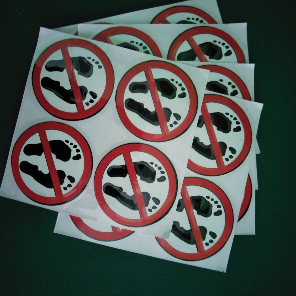 Jual stiker dilarang jangan injak sticker thailand no kaki | Shopee ...