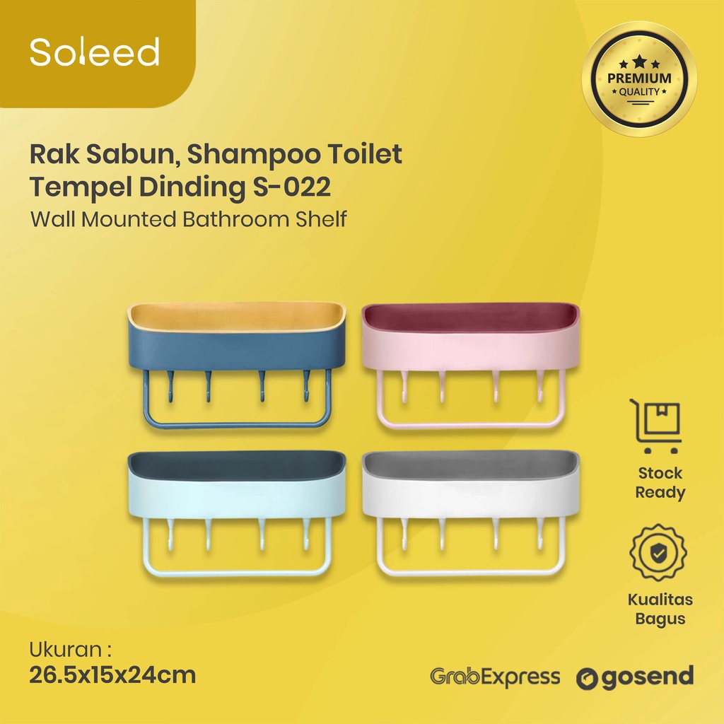 Jual SOLEED Rak Sabun Shampoo Toilet Kamar Mandi Tempel Dinding S-022 | Shopee Indonesia