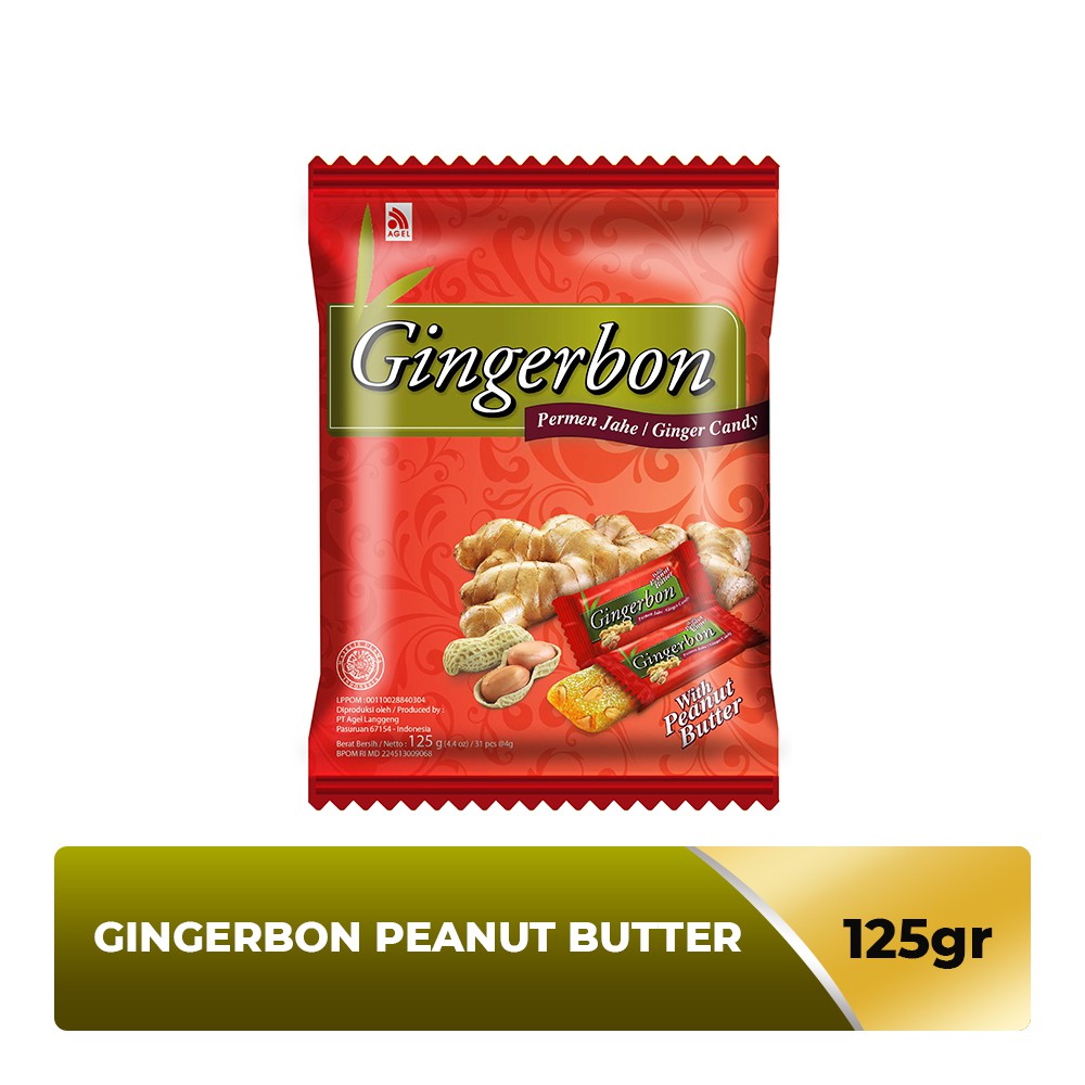 Jual GINGERBON Peanut Butter 1 Bag (31 x 4 gr) | Shopee Indonesia