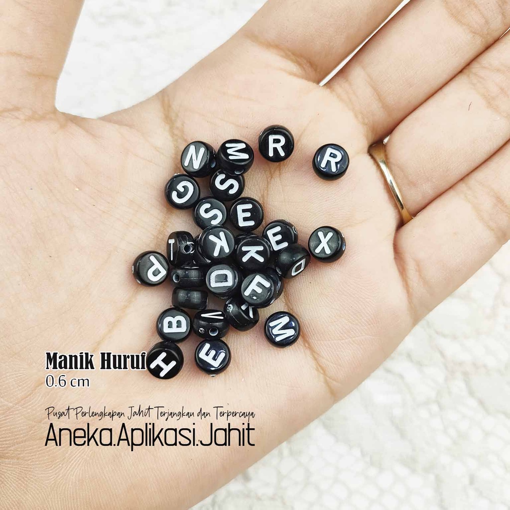 Jual 15 GRAM MANIK MOTE BULAT PIPIH HURUF +/- 0.6 CM | Shopee Indonesia