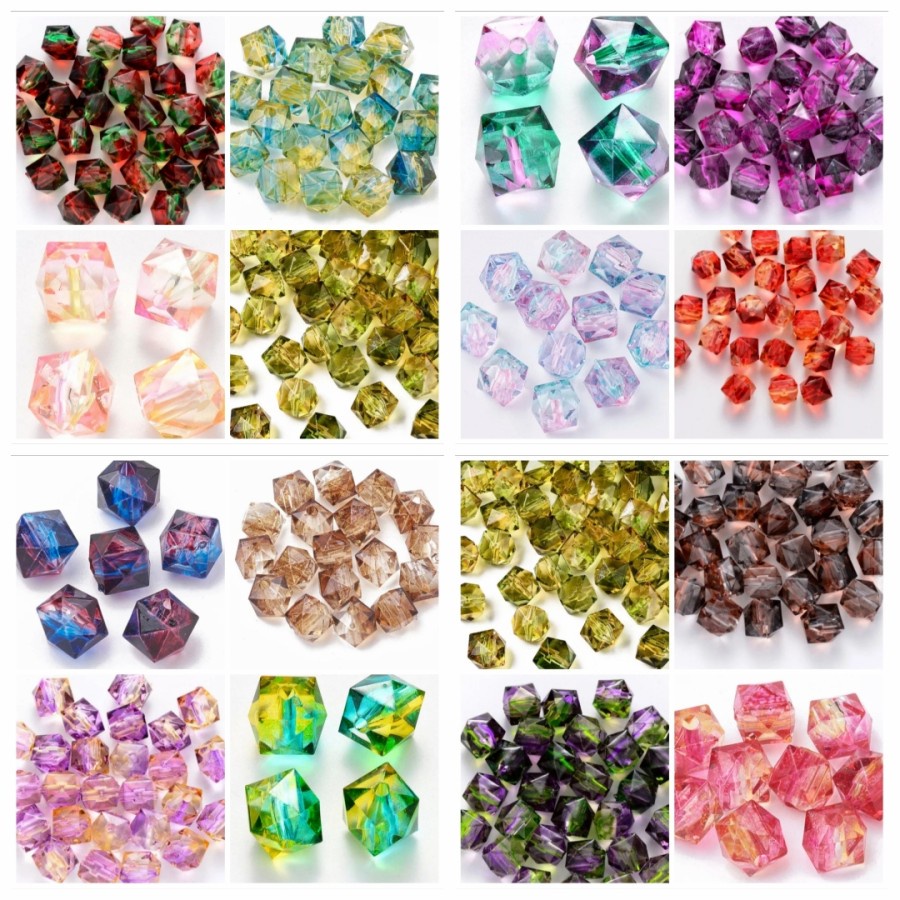 Jual ISI 30PCS MANIK MOTE AKRILIK GRADASI 8MM BAHAN CRAFT DIY UNIK ...