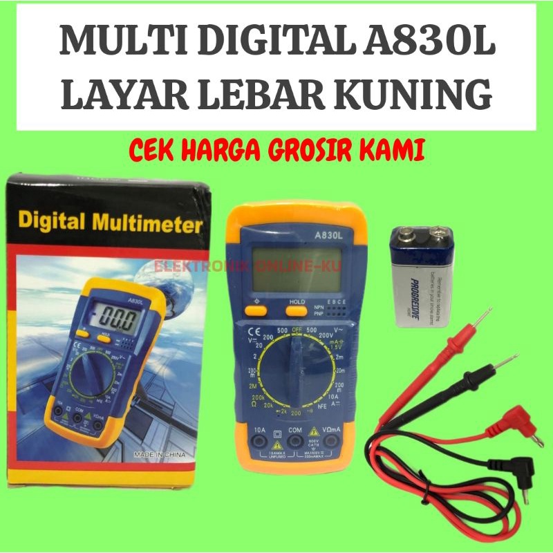 Jual MULTIMETER DIGITAL A830L LAYAR LEBAR KUNING | Shopee Indonesia