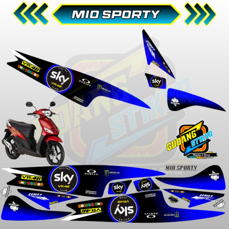 Jual Stiker Yamaha Mio Sporty Motif SKY VR 46 Striping Variasi | Shopee ...