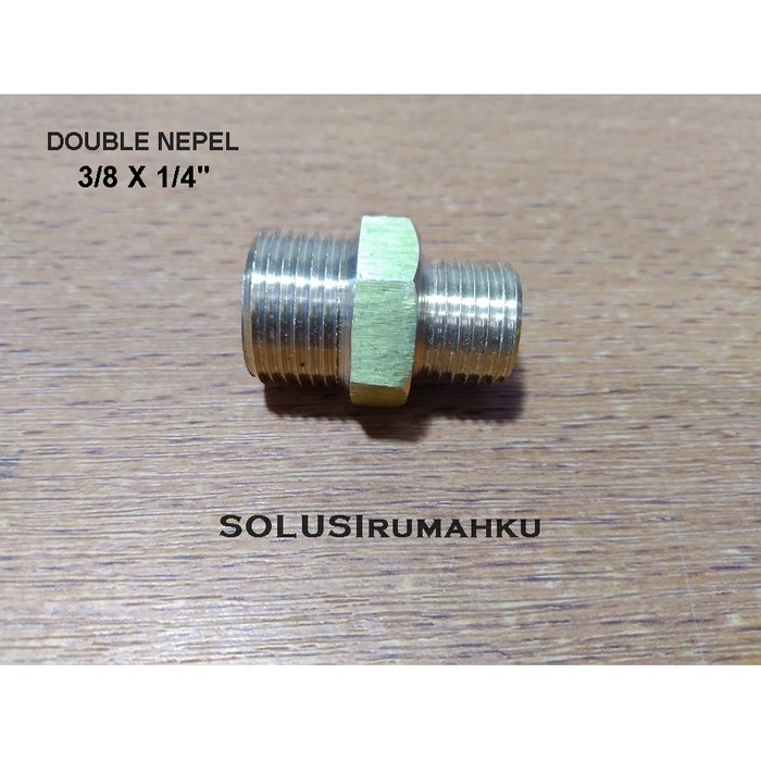 Jual DOUBLE NEPEL 3/8 X 1/4 INCH / dobel nepple nipel DRAT LUAR 2 SISI ...
