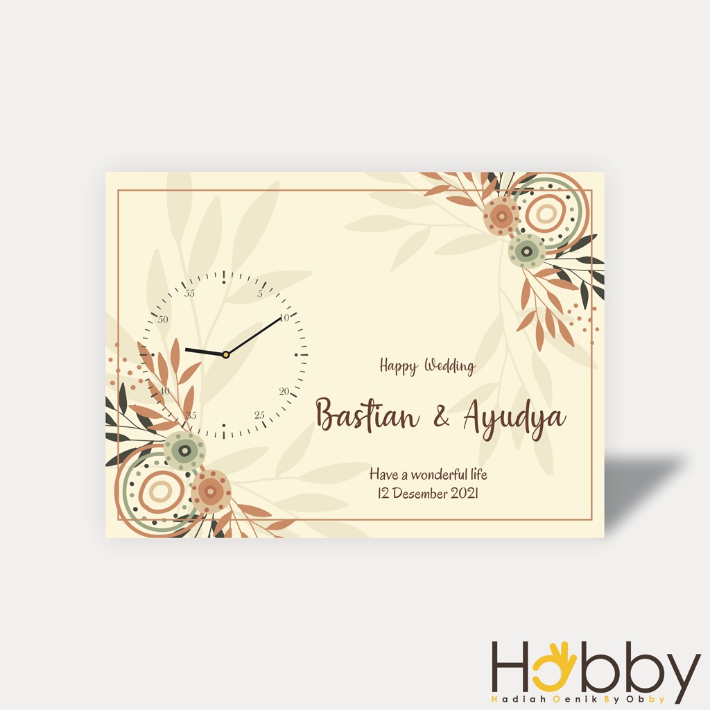 Jual JAM DINDING CUSTOM UNIK NAMA TULISAN HADIAH WEDDING KAYU KADO ...