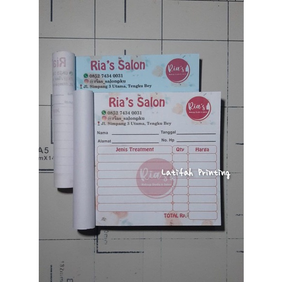 Jual Nota Salon isi 100/Nota Custom/Nota treatment/Nota | Shopee Indonesia